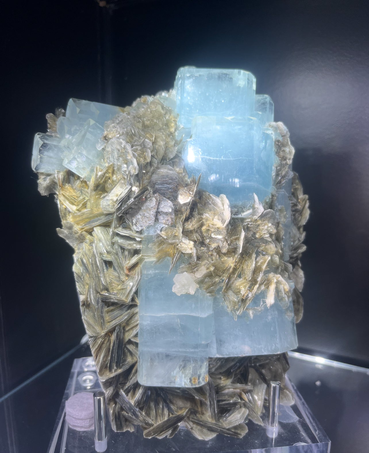Aquamarine on Muscovite matrix – The Gem Guy